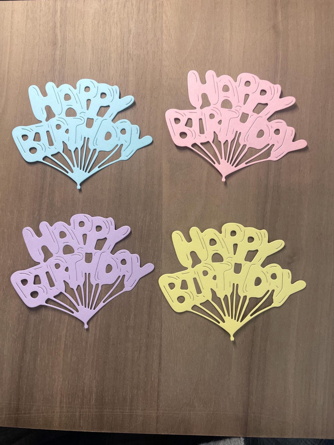 4 - Happy Birthday Balloon Overlays - Die Cuts ~ Card Stock Die Cut ...