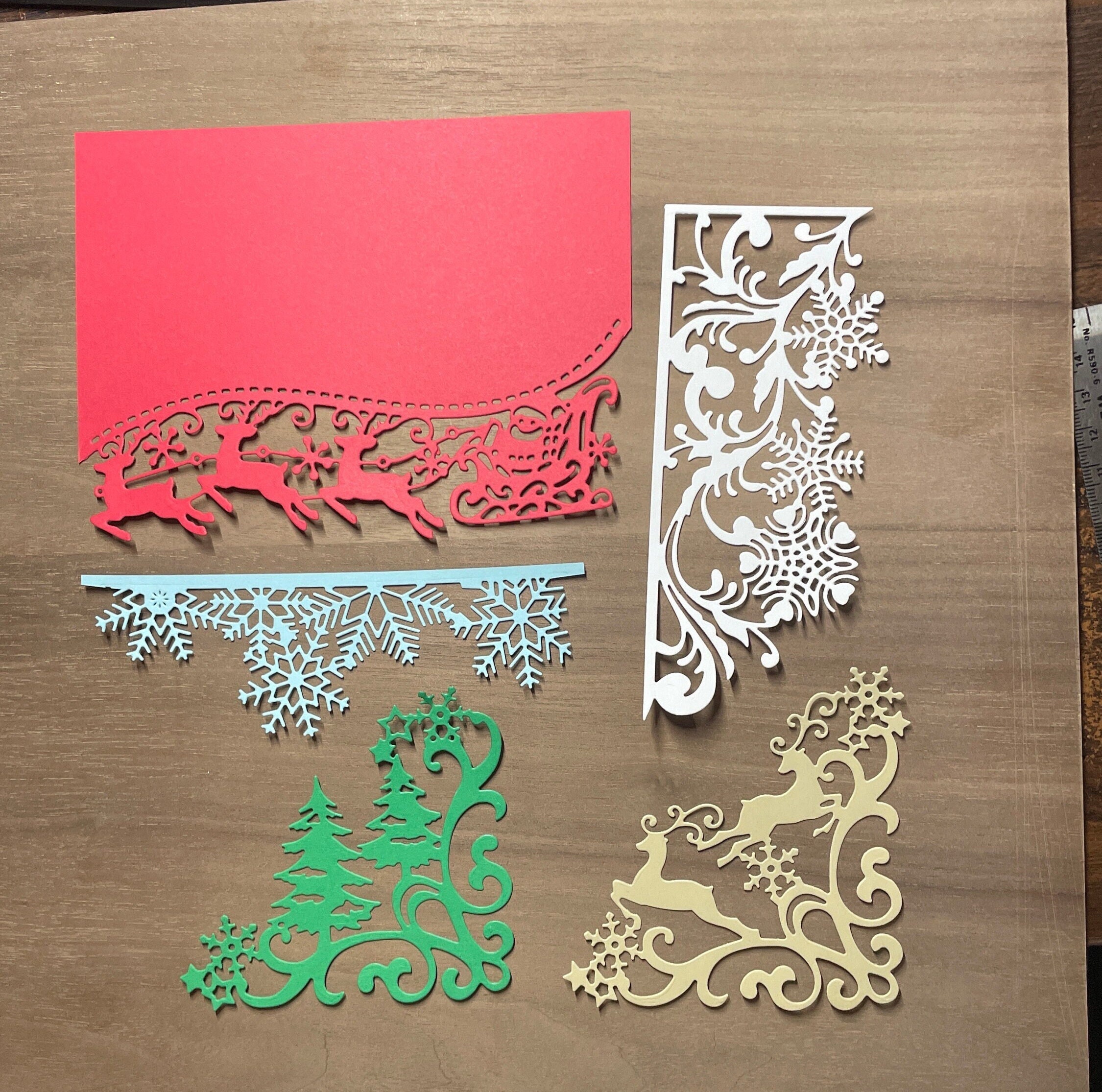 5 Christmas Overlays for Cards - Die Cuts ~ Card Stock Die Cut ~ Card ...