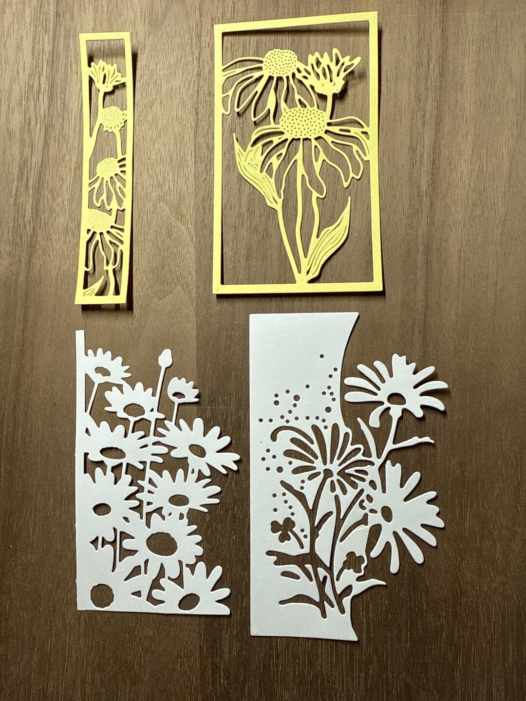 4 Daisy Overlays - Paper Cardstock Die Cuts ~ Card or Scrapbooking ...