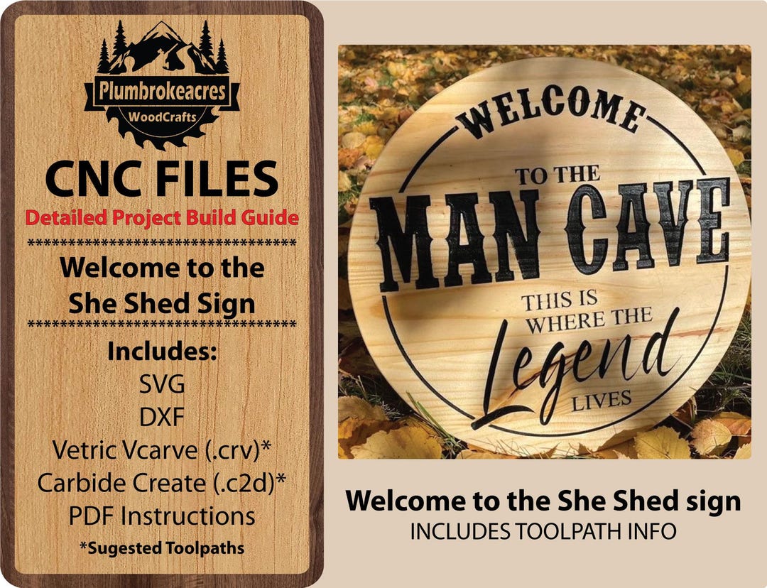 Man Cave Sign CNC Files, Router Cut Project (SVG, DXF) - Etsy