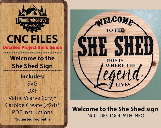 She Shed Sign CNC Files, Router Plan (digital Download) - Etsy