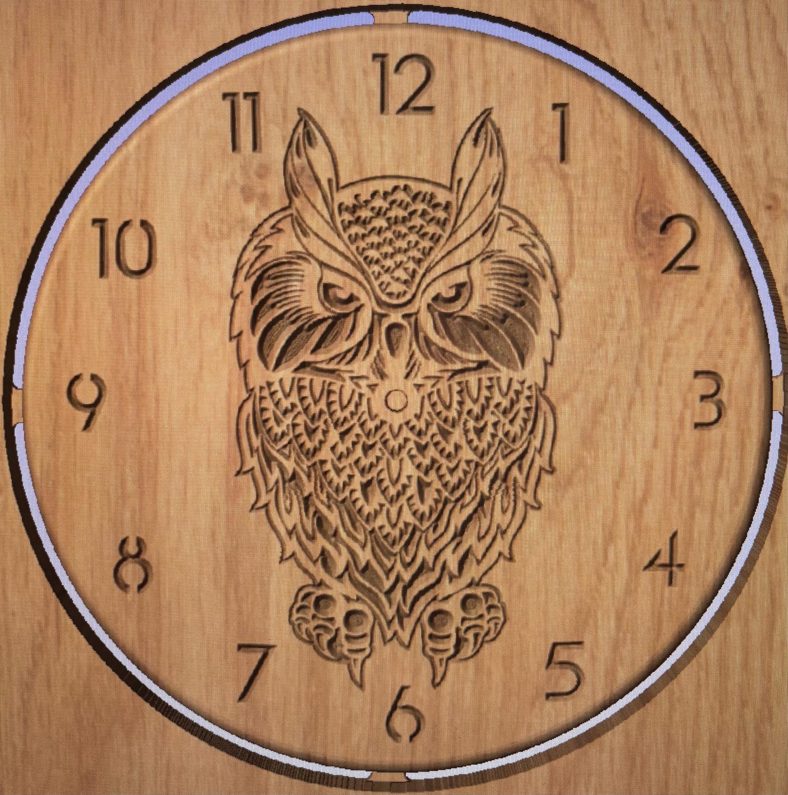 Owl Clock SVG Digital File, Dxf File, Carbide Create File, CNC Router ...