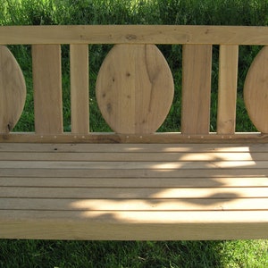 Bespoke Oak Garden Bench With Leaf Design - Etsy