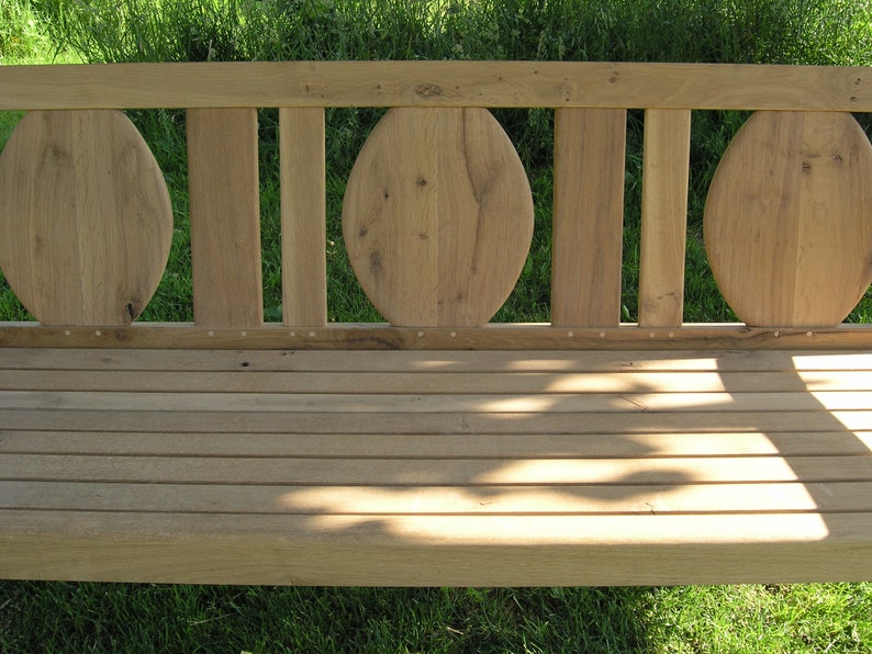 Bespoke Oak Garden Bench With Leaf Design - Etsy