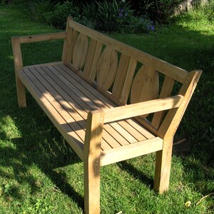 Bespoke Oak Garden Bench With Leaf Design - Etsy