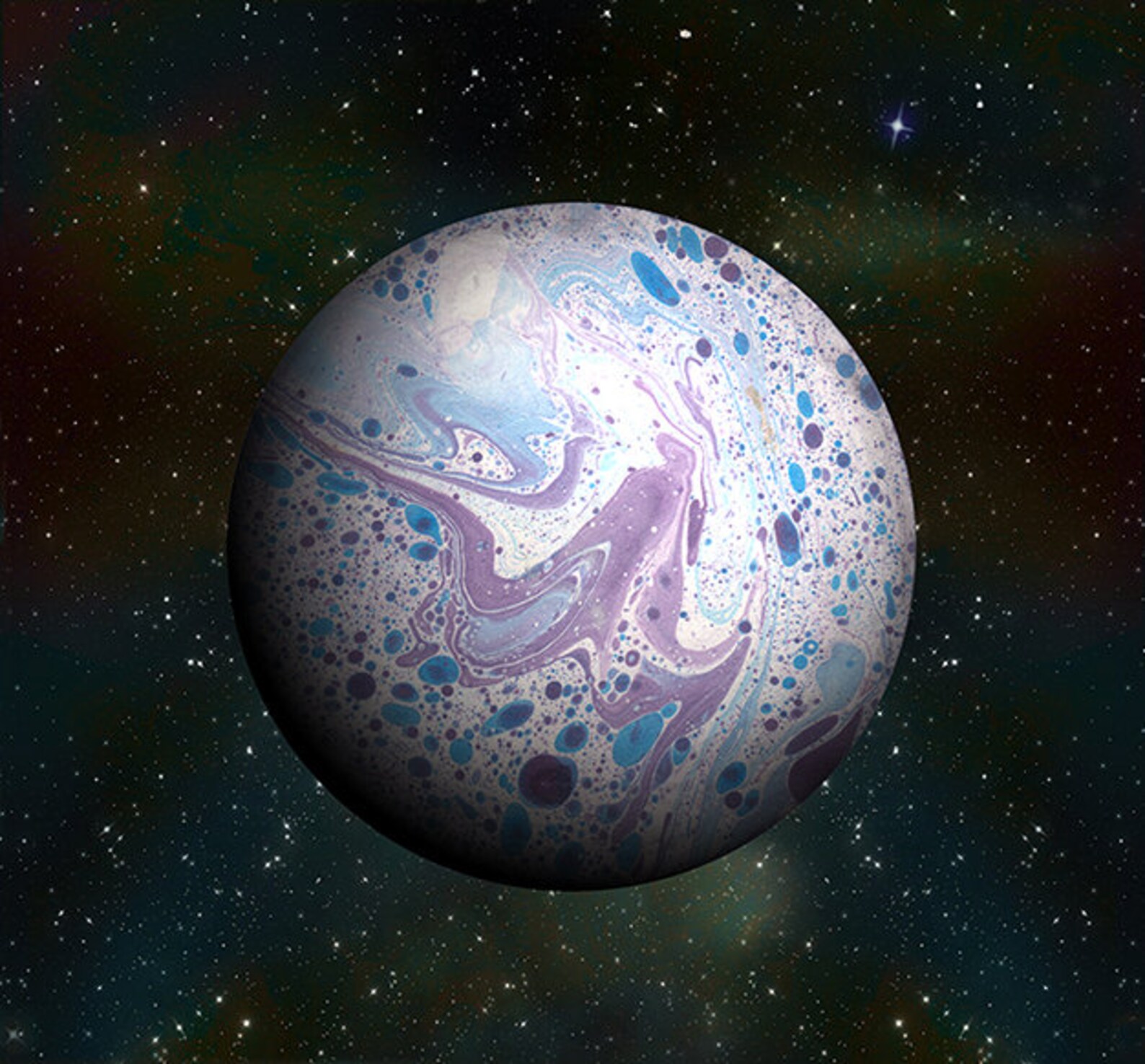 Blue & Lilac Fantasy Sci-fi PLANET Art Space Fridge Magnet / | Etsy