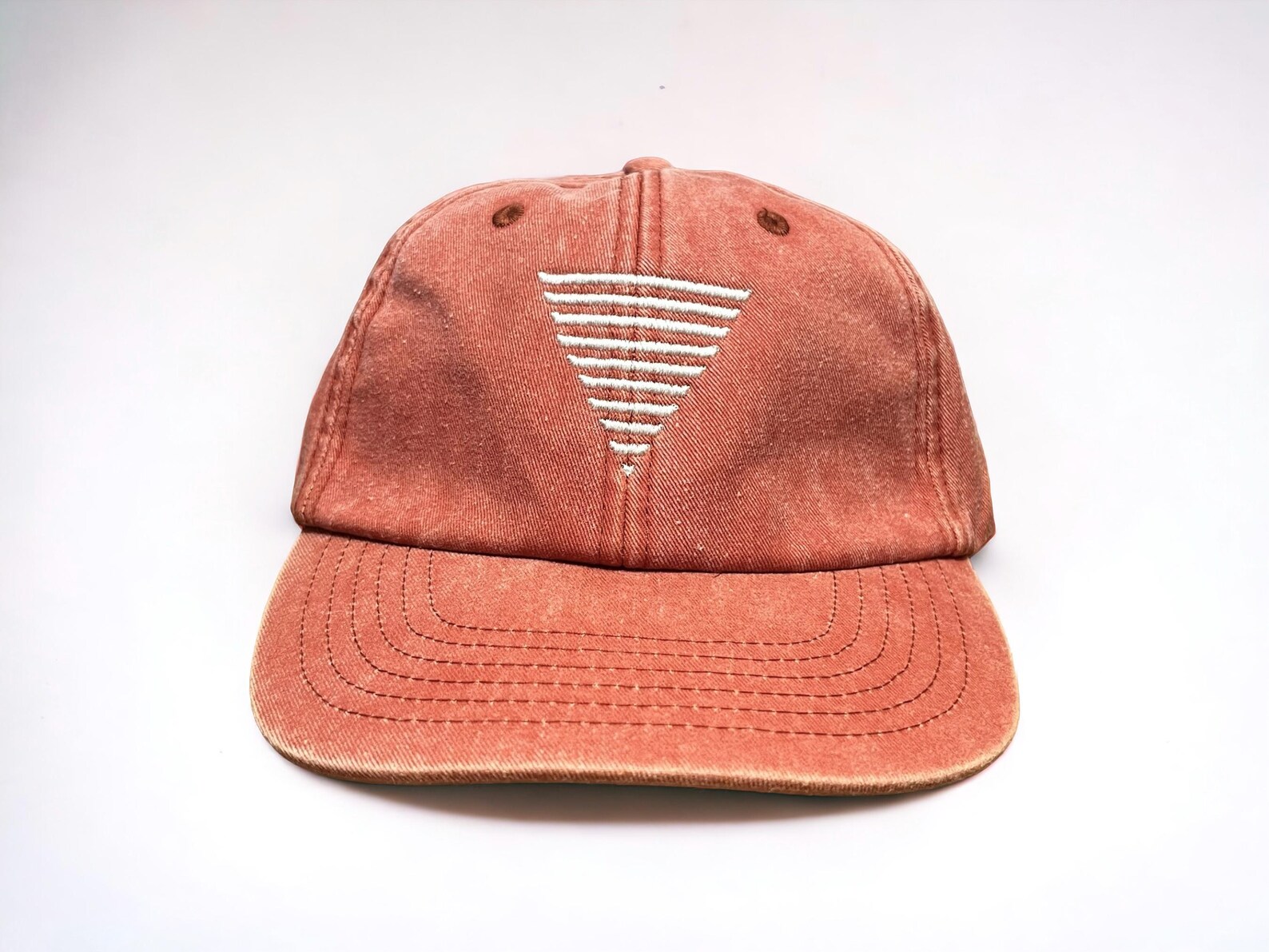 Triangle Embroidered Cap || Vintage Style Washed Low Profile Baseball ...