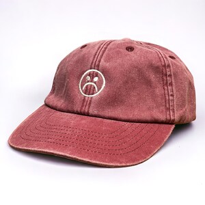 Sad Face Embroidered Cap || Vintage Style Washed Low Profile Dad Cap 6 ...