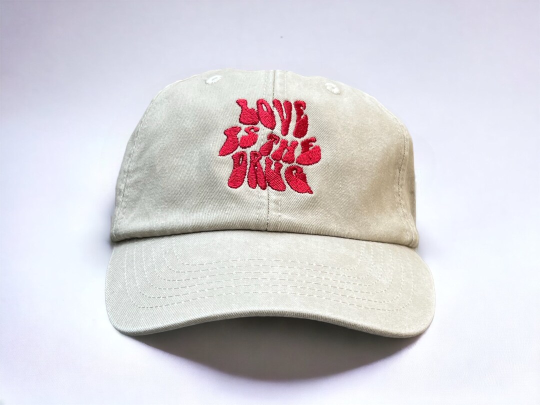 Love is the Drug Cap Vintage Style Washed Low Profile Dad Cap 6 Panel ...