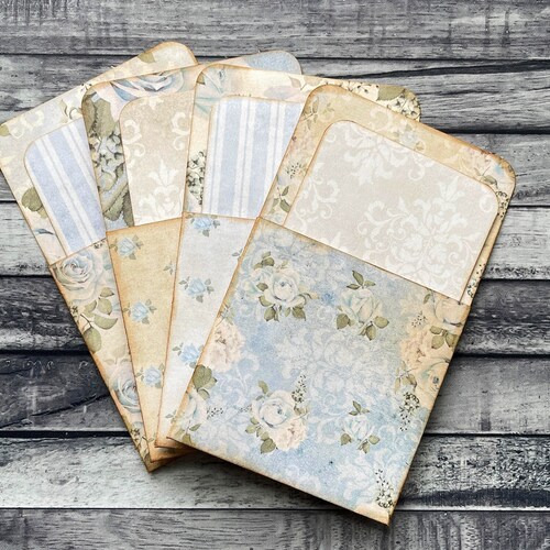 Shabby Rose Library Pockets and Journaling Card Set Country | Etsy