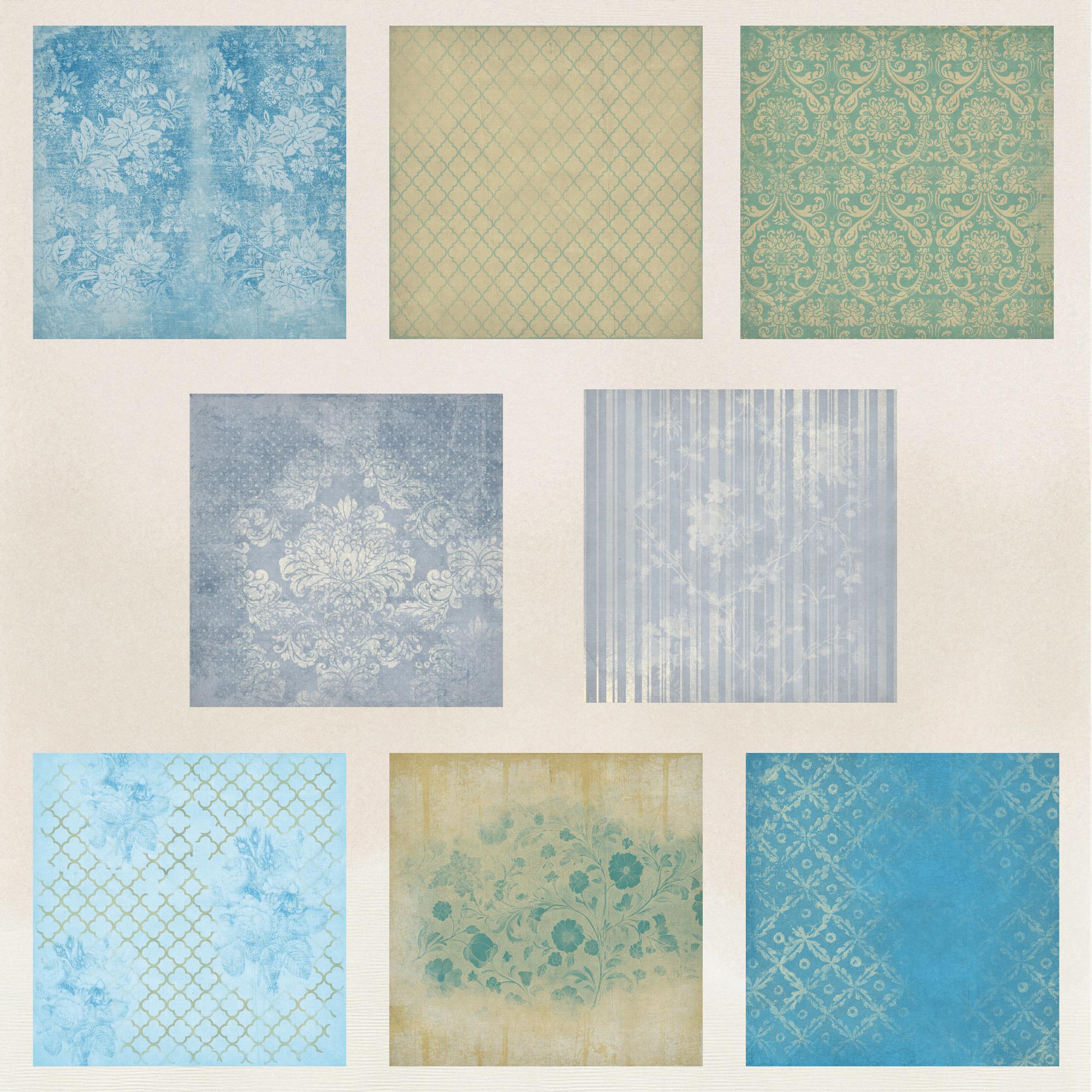 Blue and Yellow Wallpaper Junk Journal Pages - Printable Grandmacore ...