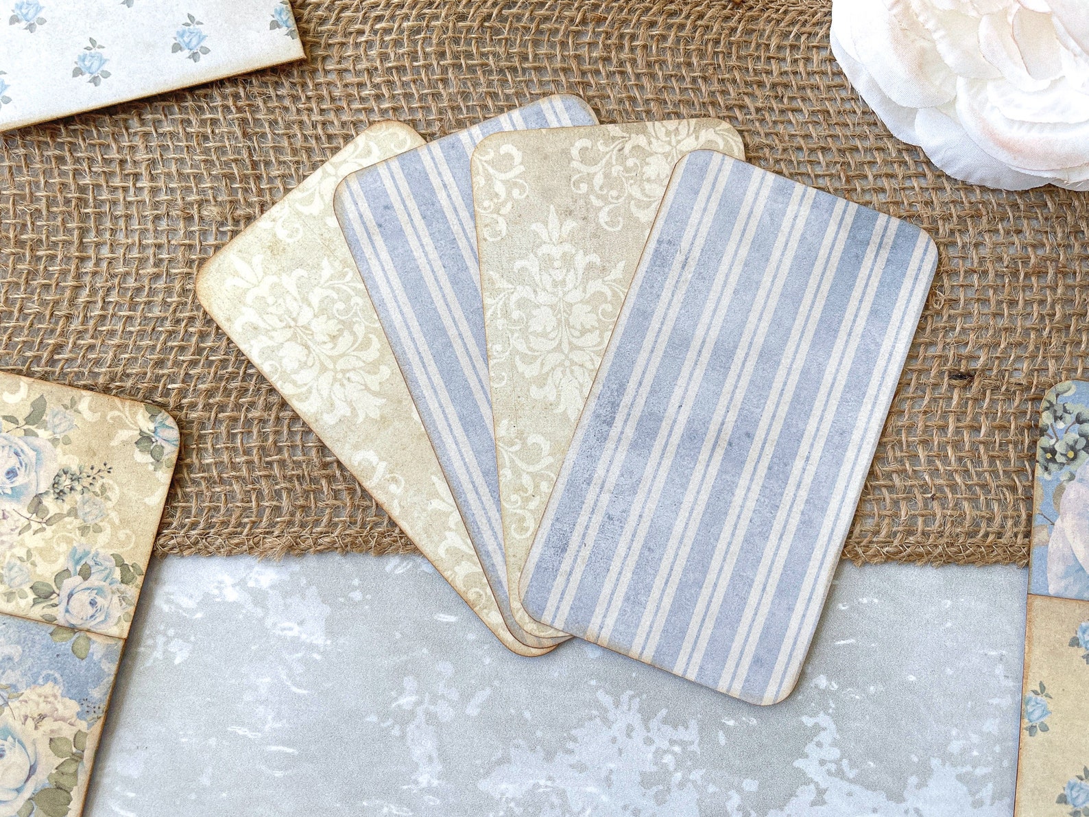 Shabby Rose Library Pockets and Journaling Card Set Country - Etsy