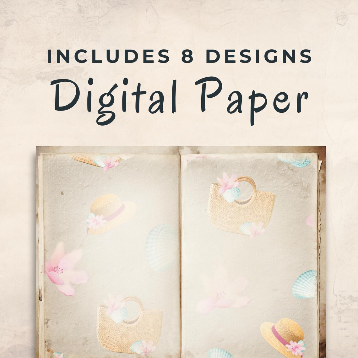 Tropical Sandy Beach Printable Journaling Papers - Summer Scrapbook ...