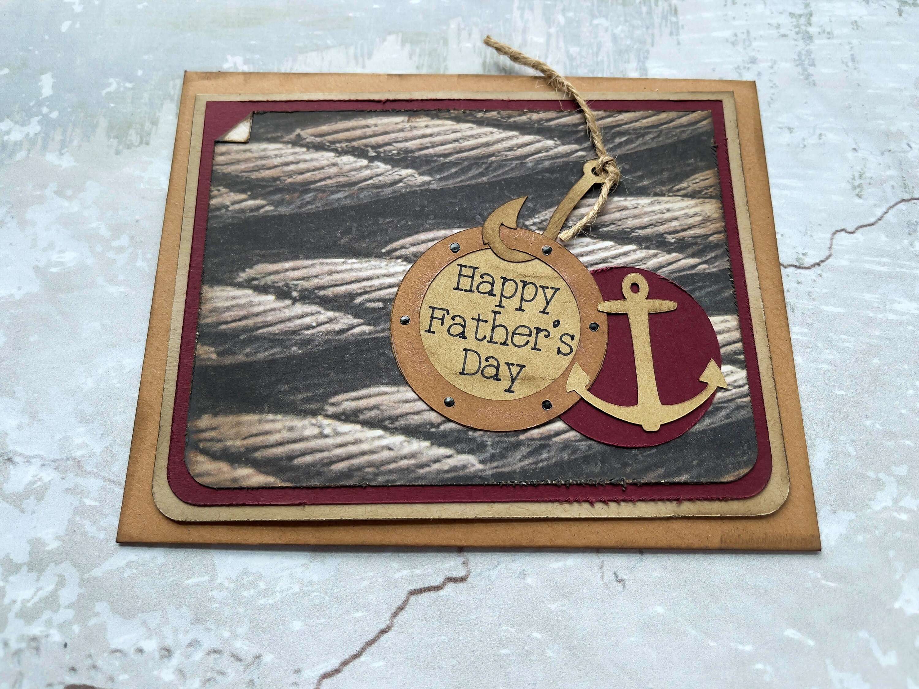 Happy Father's Day Nautical Greeting Card for Dad Rustic Notecard for ...
