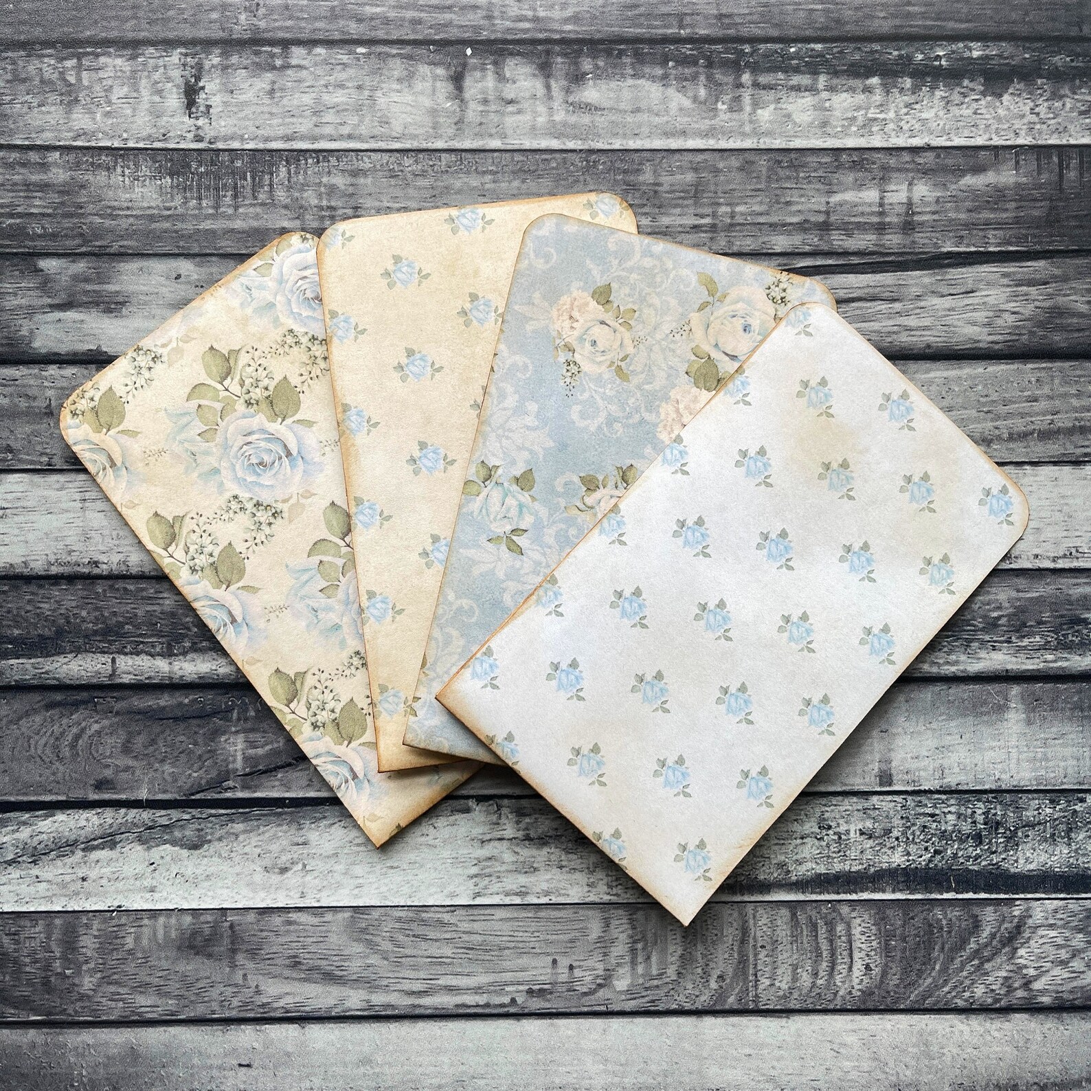 Shabby Rose Library Pockets and Journaling Card Set Country | Etsy