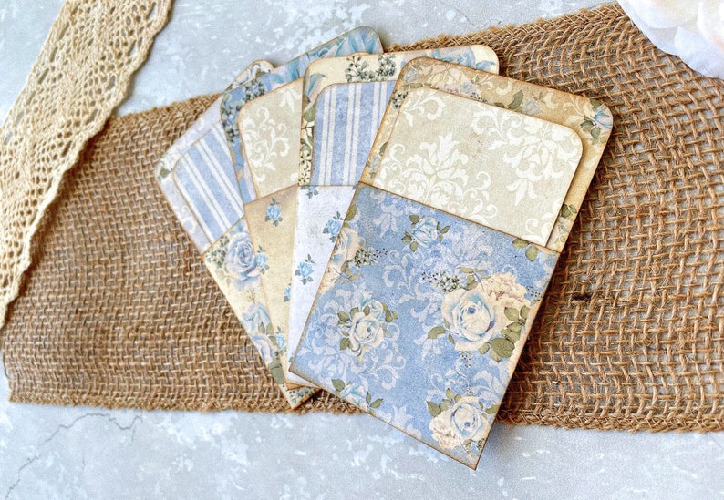 Shabby Rose Library Pockets and Journaling Card Set Country - Etsy
