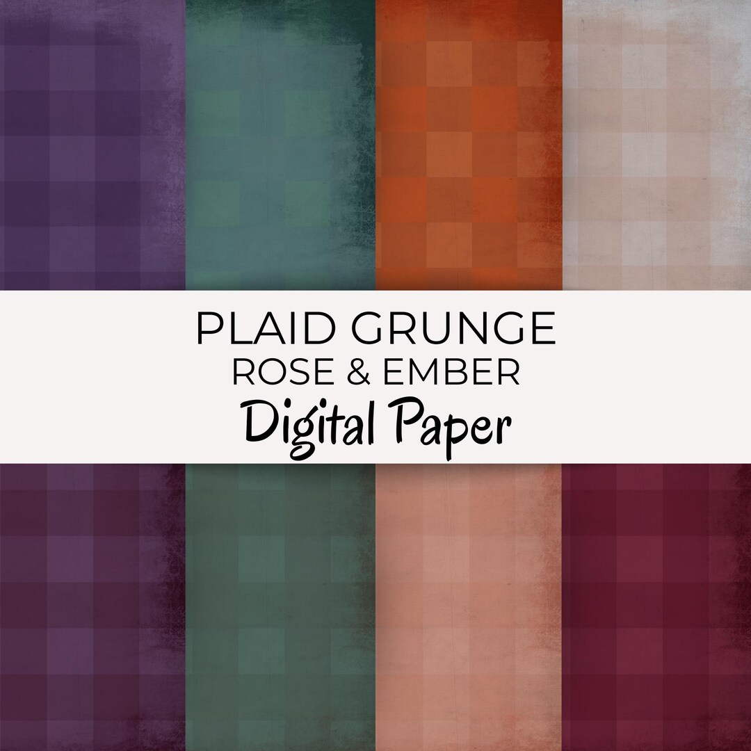 Printable Plaid Grunge Paper - Rose and Ember Scrapbook Background ...