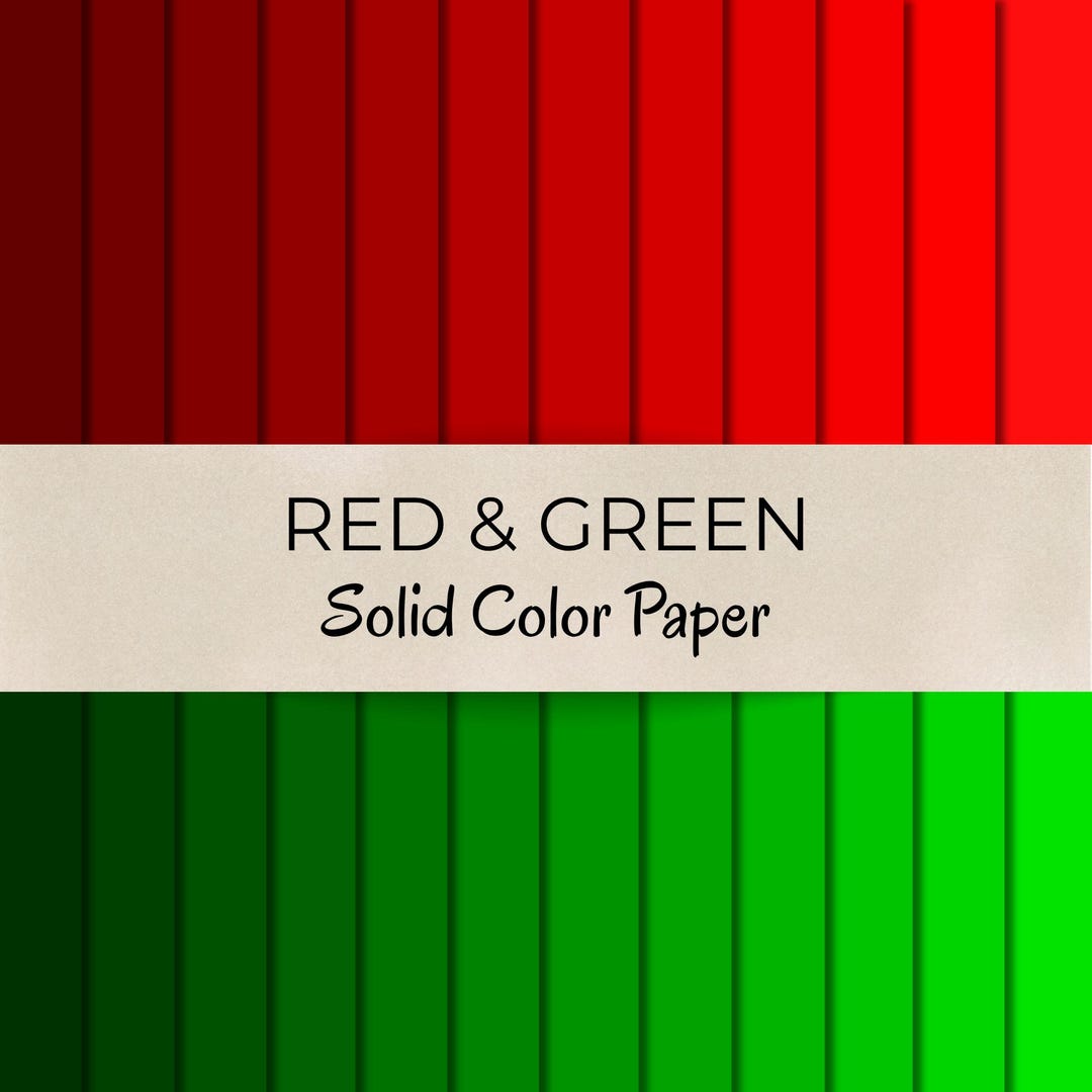 Red and Green Solid Color Paper Pack - Christmas Scrapbook Pages for ...