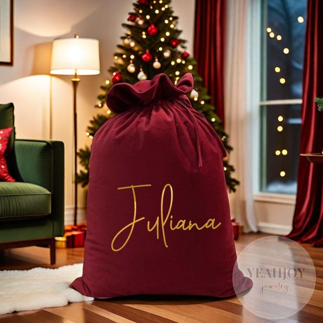 Large Santa Sack Bags,velvet Christmas Sack With Name,personalized ...