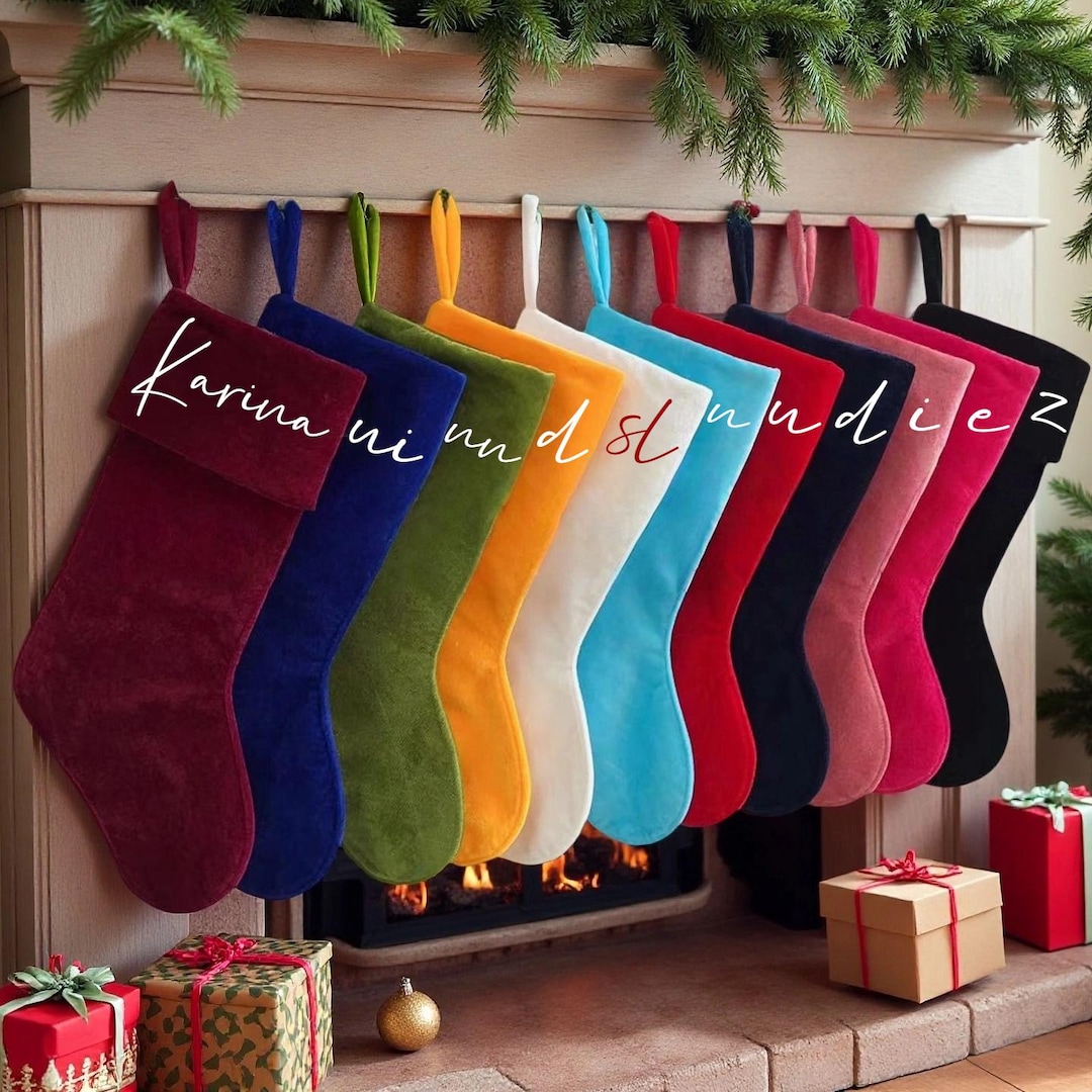 Personalized Embroidery Velvet Christmas Stockings: Family Holiday ...