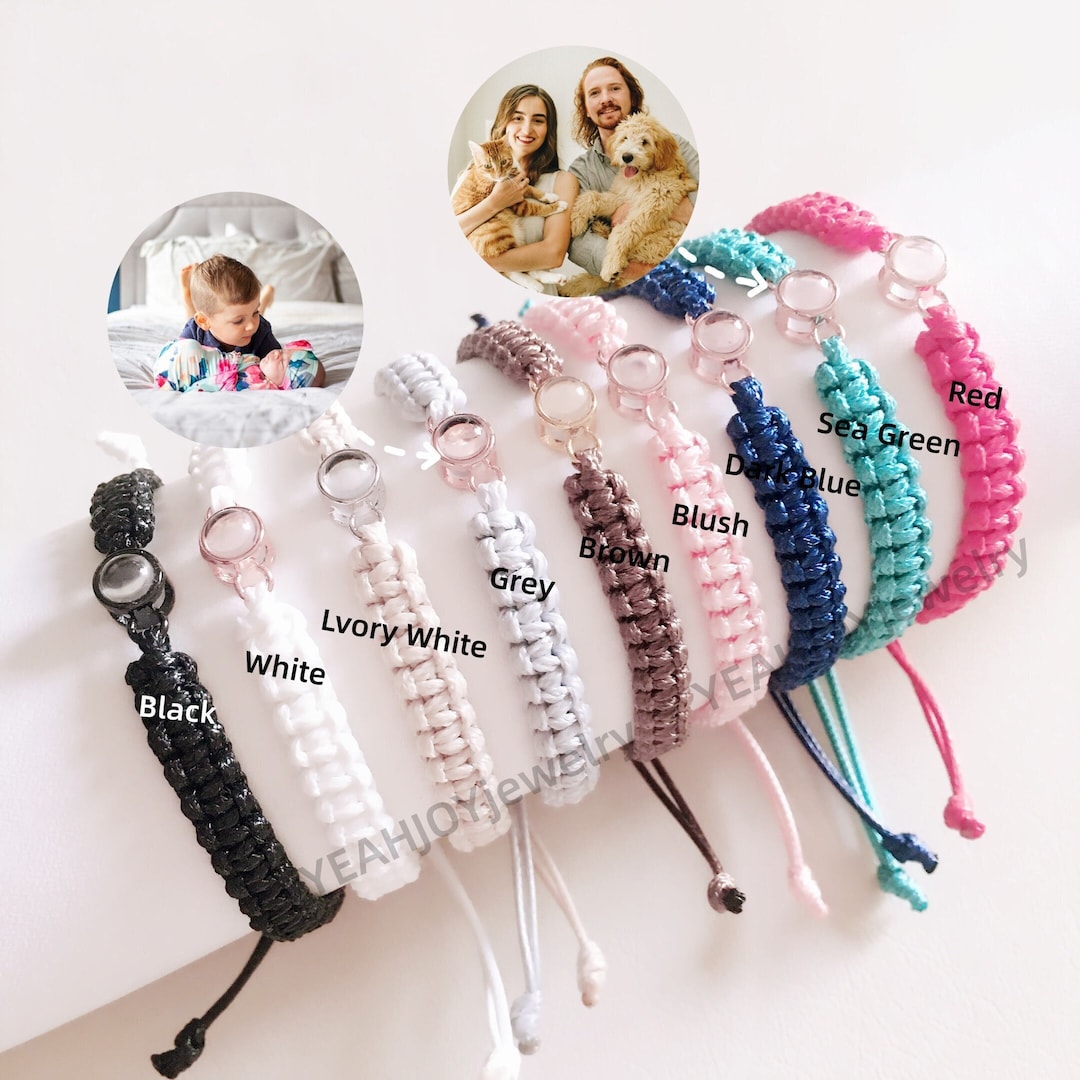 Personalized Photo Projection Bracelet Couple Picture Projection Beaded ...