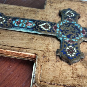 French Cloisonne Enamel Cross Old Gold Leaf Catholic Blesing - Etsy