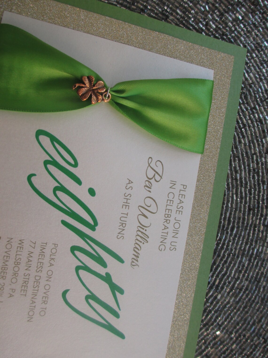 Irish Themed Birthday Invite Shamrock Four Leaf Clover | Etsy