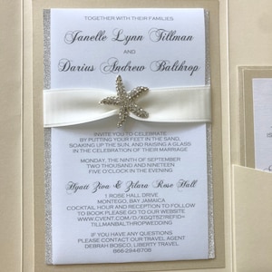 Champagne, Gold, Ivory Beach Wedding Invitation - Etsy