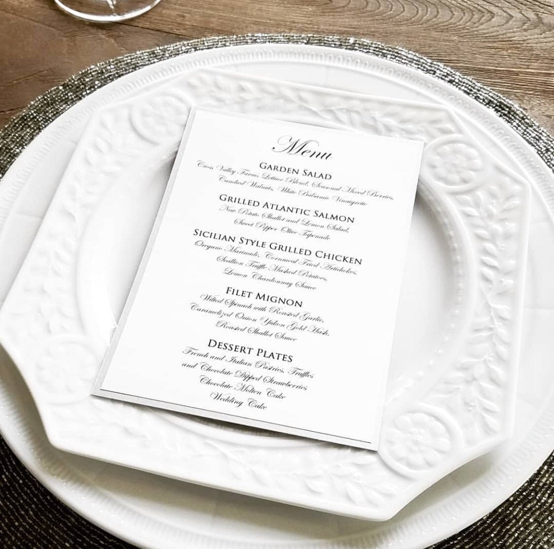 Dinner Menu for Weddings Birthdays Anniversaries and | Etsy