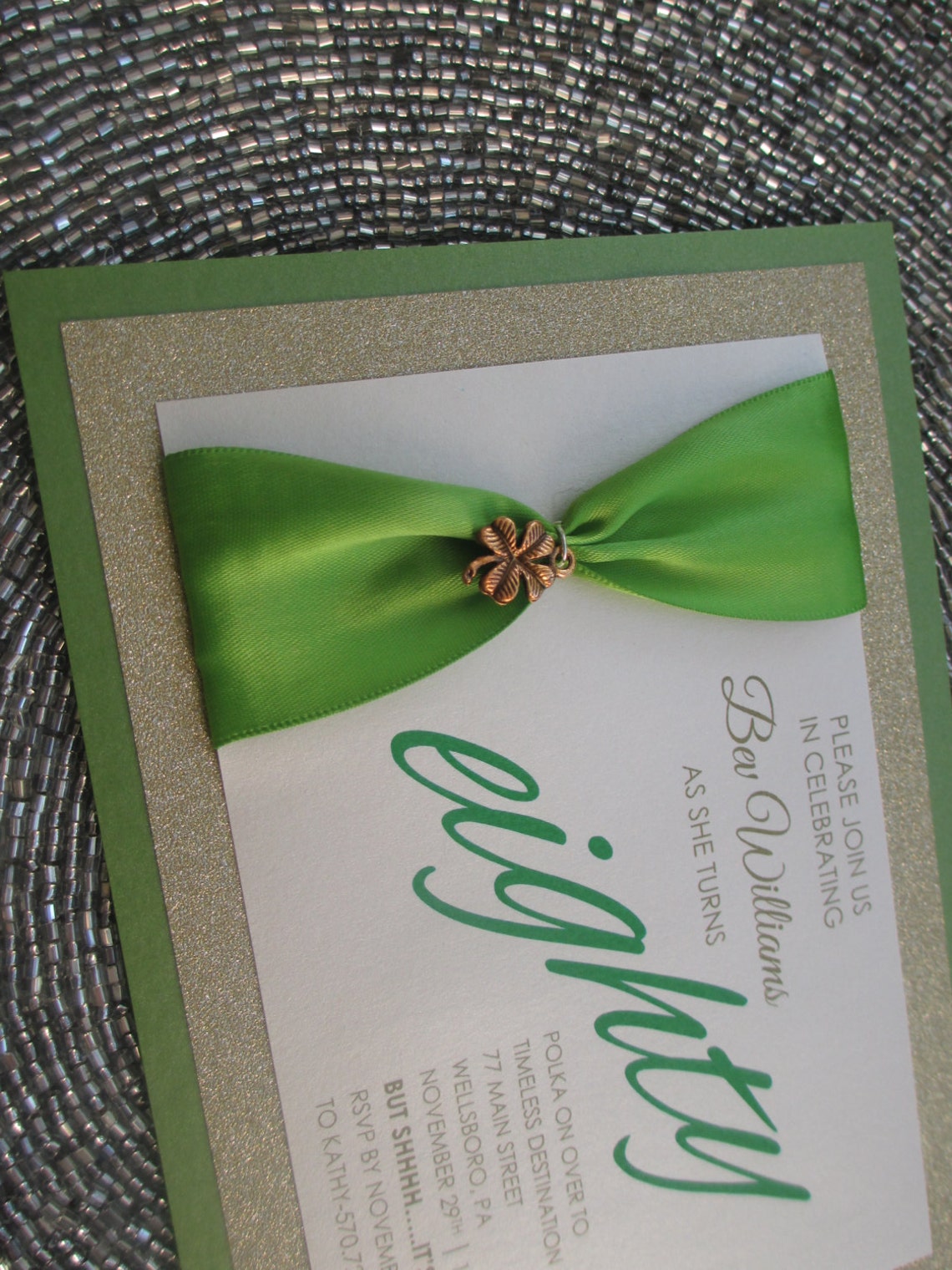 Irish Themed Birthday Invite Shamrock Four Leaf Clover - Etsy