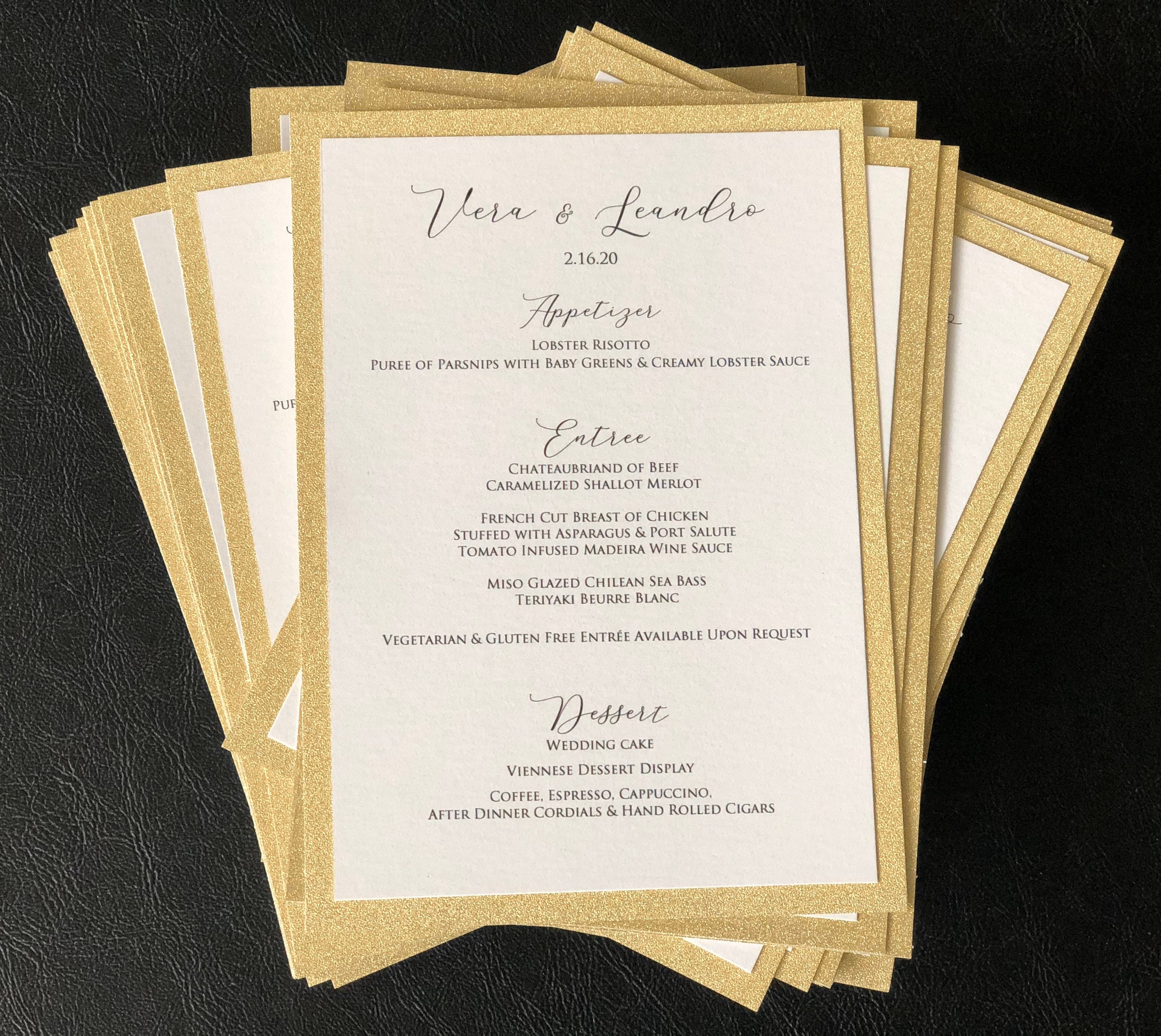 Gold Glitter Dinner Wedding Menu | Etsy