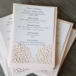 Laser Cut Menu for Wedding, Dinner Party, Rehearsal, Shower - Etsy