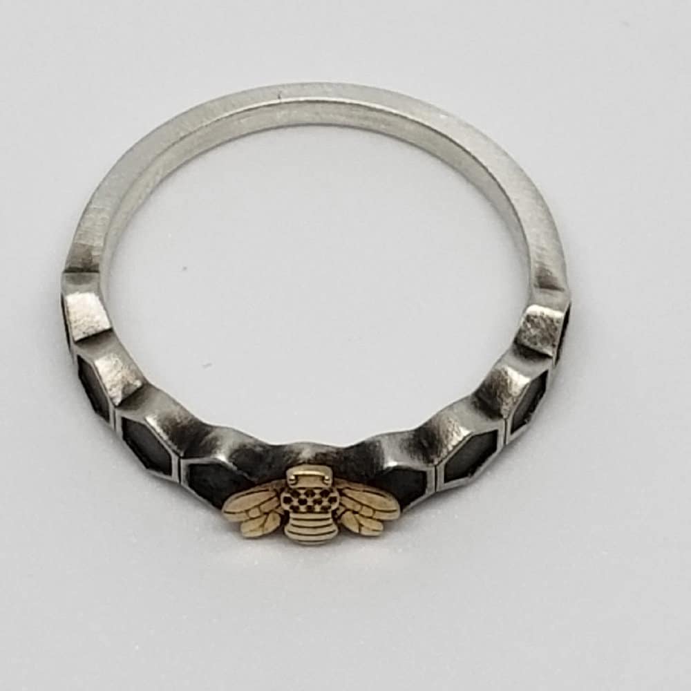 Gold Bee Ring Honeycomb Ring Bumblebee Ring Drone Ring Honey - Etsy UK