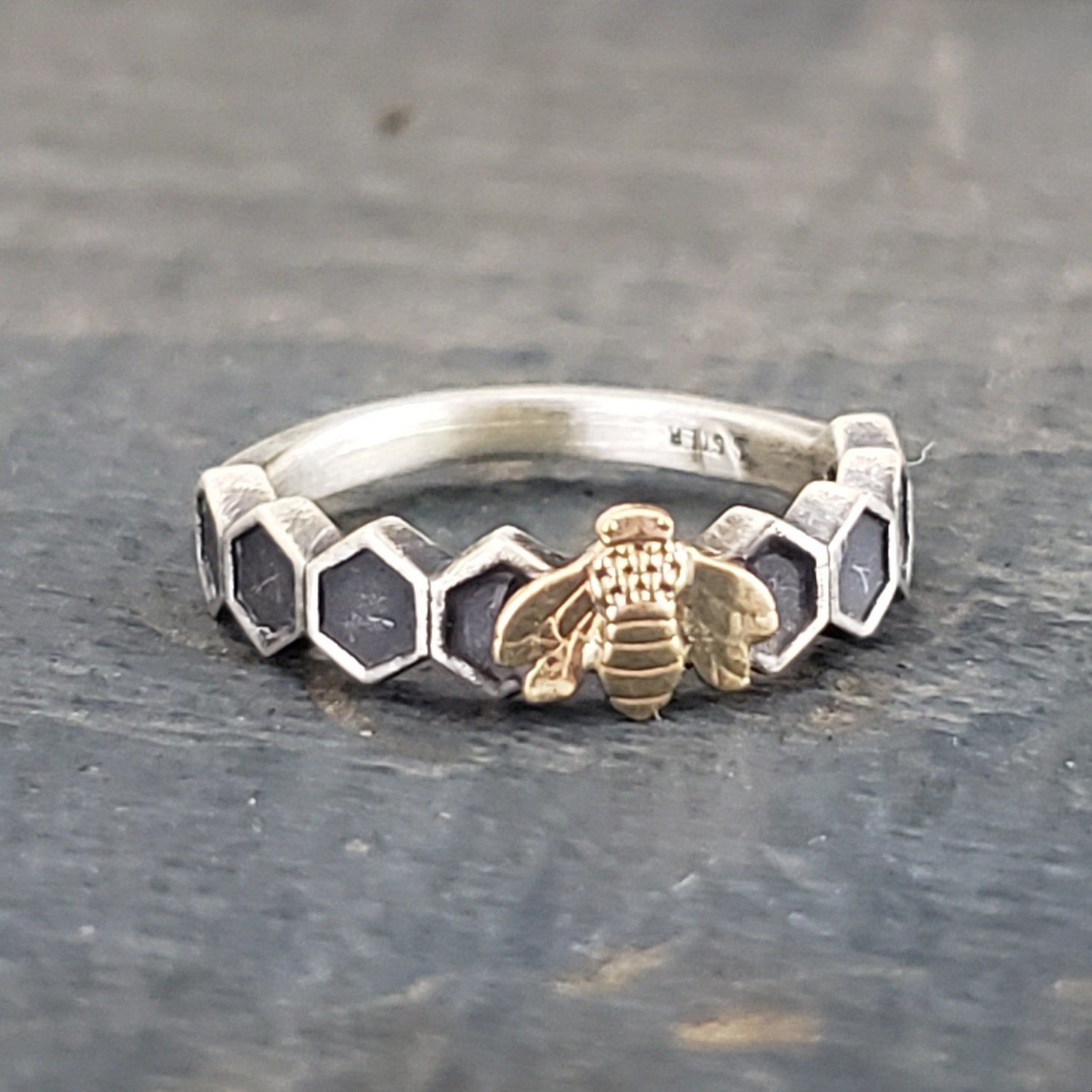 Gold Bee Ring Honeycomb Ring Bumblebee Ring Drone Ring Honey - Etsy