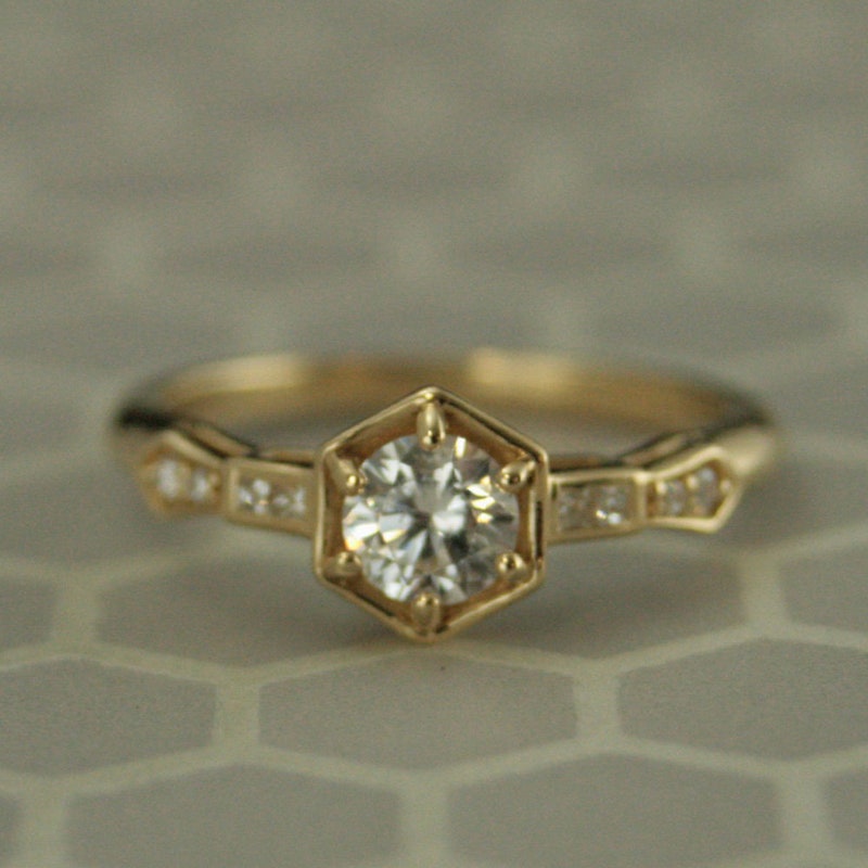 Honeycomb Engagement Ring - Etsy