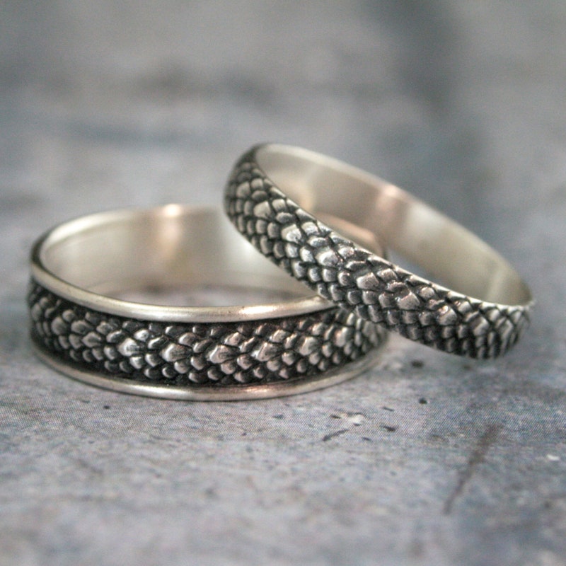 Dragon Wedding Ring Set - Etsy