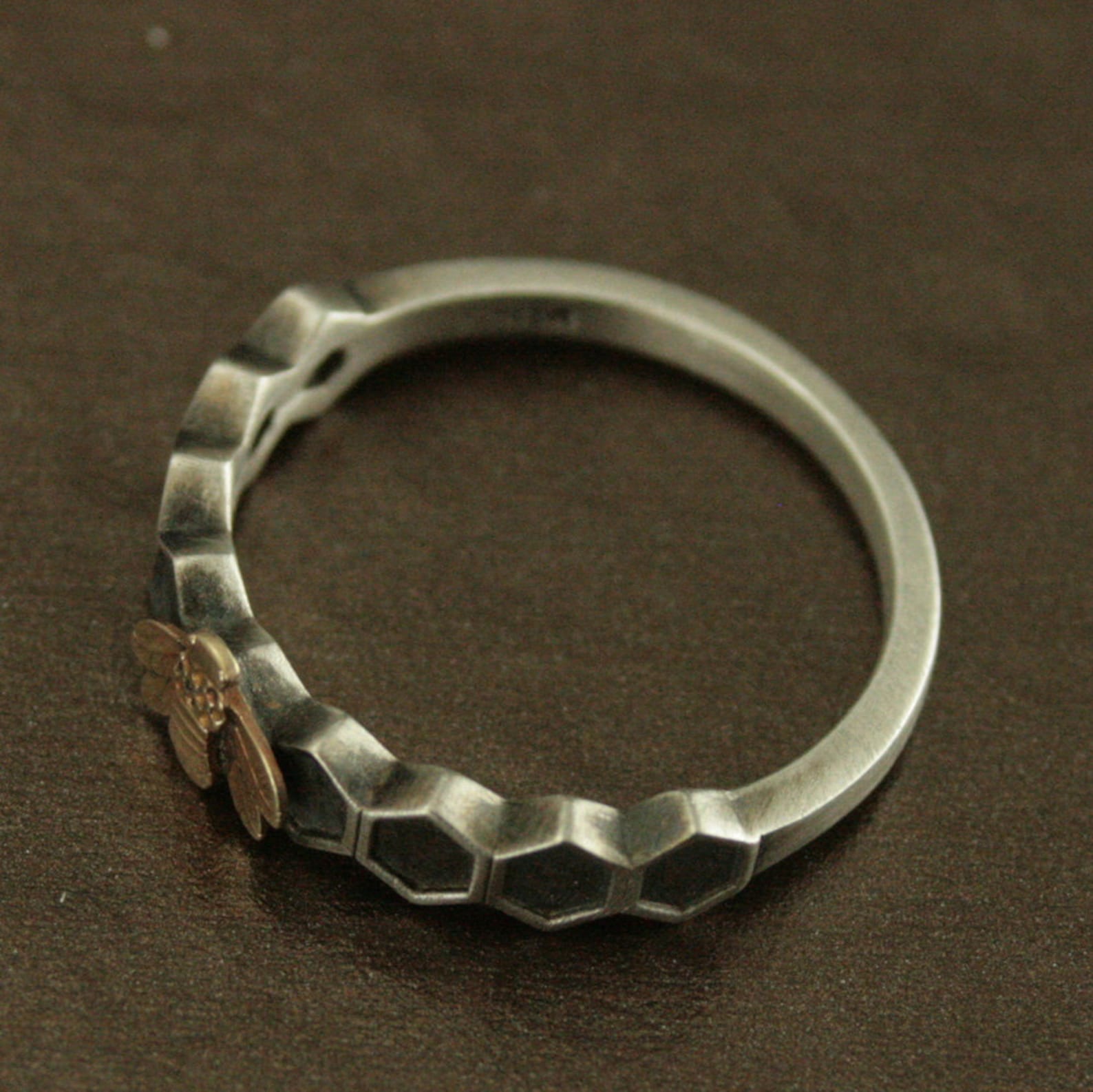 Gold Bee Ring Honeycomb Ring Bumblebee Ring Drone Ring Honey - Etsy