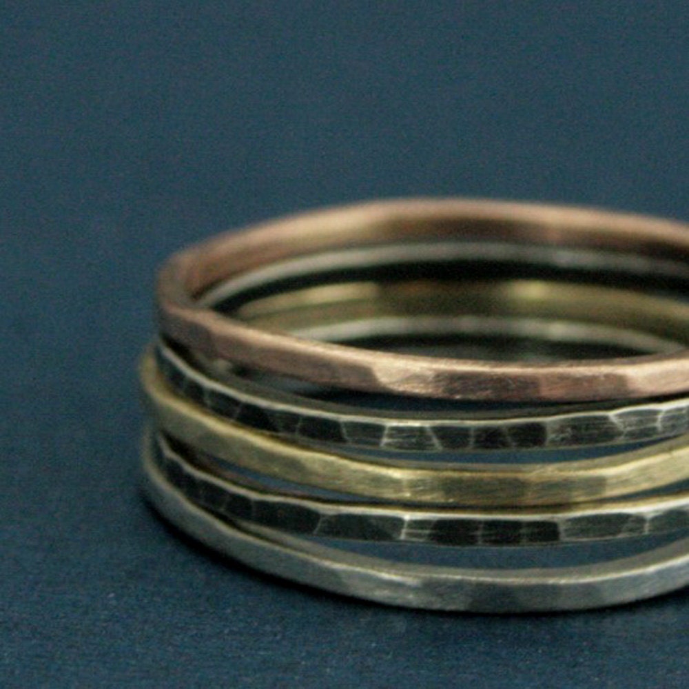 Sassy Super Stackers Hammered Stacking Set FIVE Stacker | Etsy