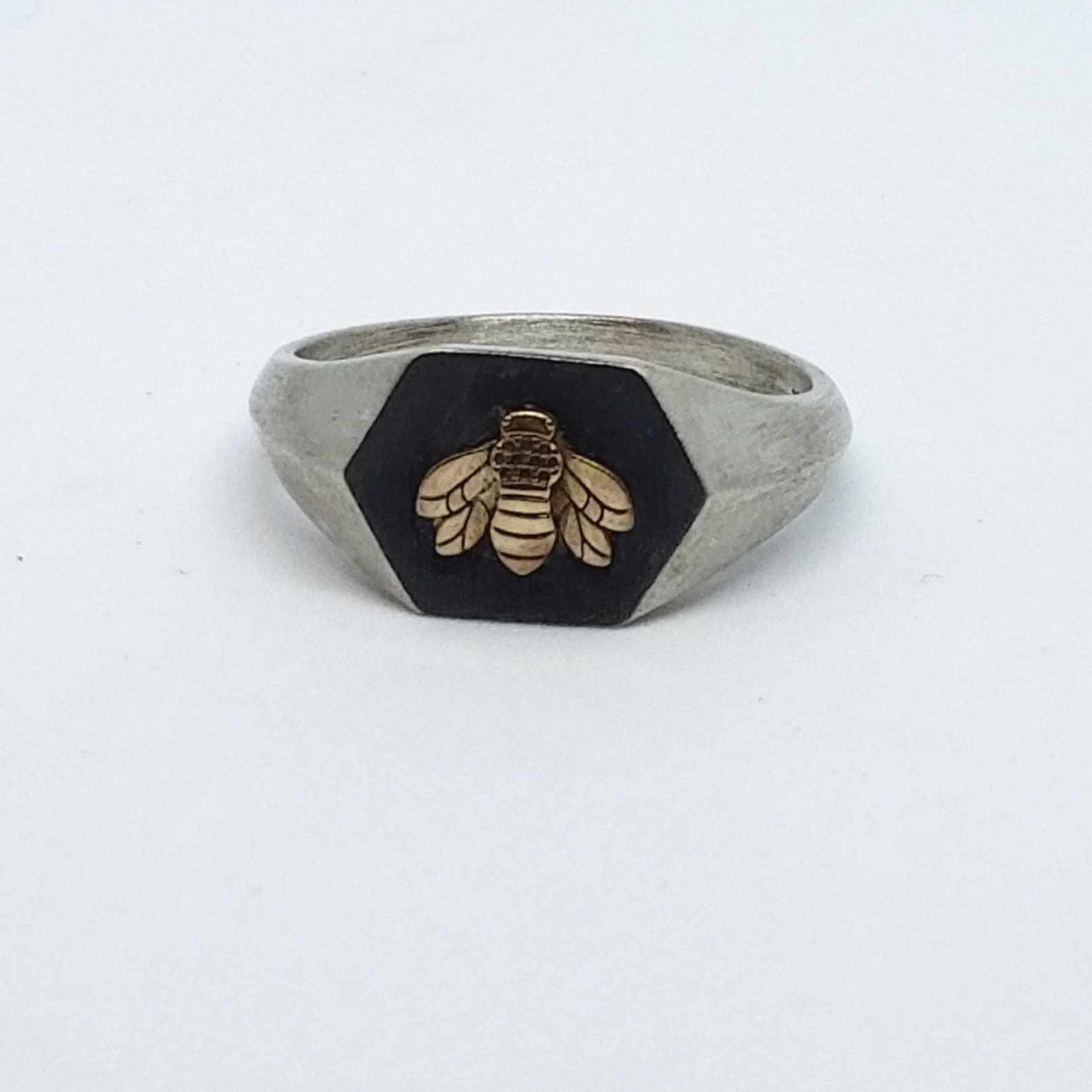 Honey Bee Signet Ring Gold Honeybee Ring Queen Bee Unique Engagement ...
