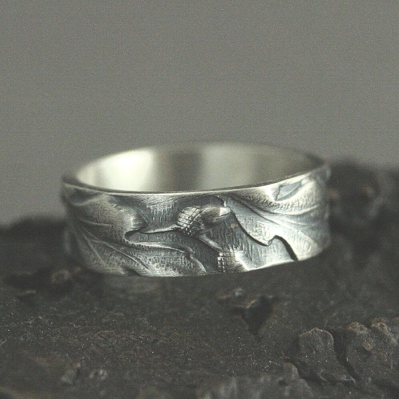 Amber Silver Nature Ring - Etsy
