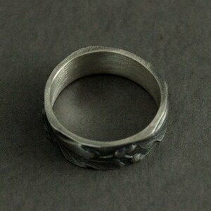 Band Tree Ring Nature Inspired Band Oak Leaf Ring Acorns Band Embossed ...