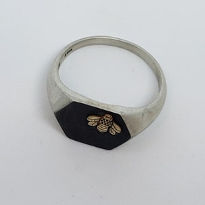 Bee Ring Large Bee Signet Ring Honeycomb Cell Ring Geometric Ring ...