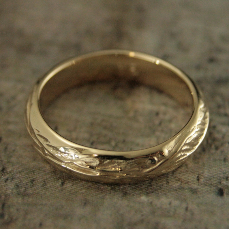 Band Elf Ring Leaf Band Elven Ring Elven Jewelry Recycled Gold | Etsy