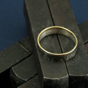 Yellow Gold and Silver Wedding Ring - the Centurion Band - Solid 14K Gold and Sterling Silver ...