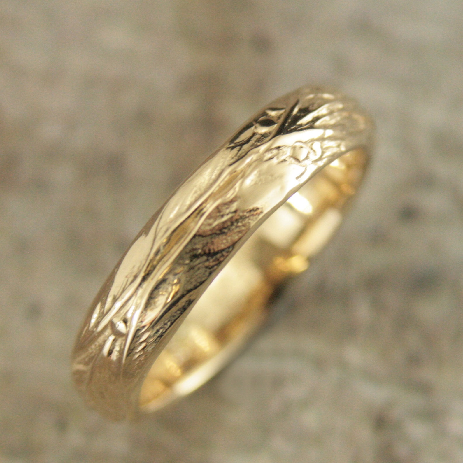 Band Elf Ring Leaf Band Elven Ring Elven Jewelry Recycled Gold Ring 14K ...