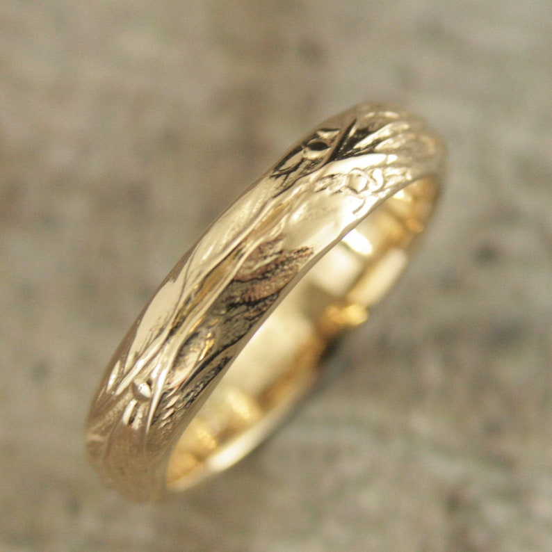 Band Elf Ring Leaf Band Elven Ring Elven Jewelry Recycled Gold | Etsy