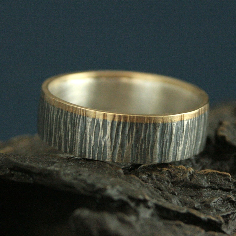 Gold Two Tone 7mm Band - Etsy