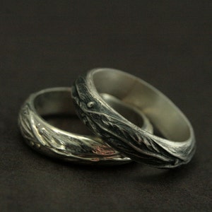 Elven Ring Silver Leaf Design Ring Fantasy Inspired Mens Ring Woodland ...
