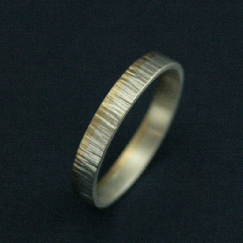 Band Bark Texture Ring Bark Wedding Band Two Tone Ring Nature Lover ...