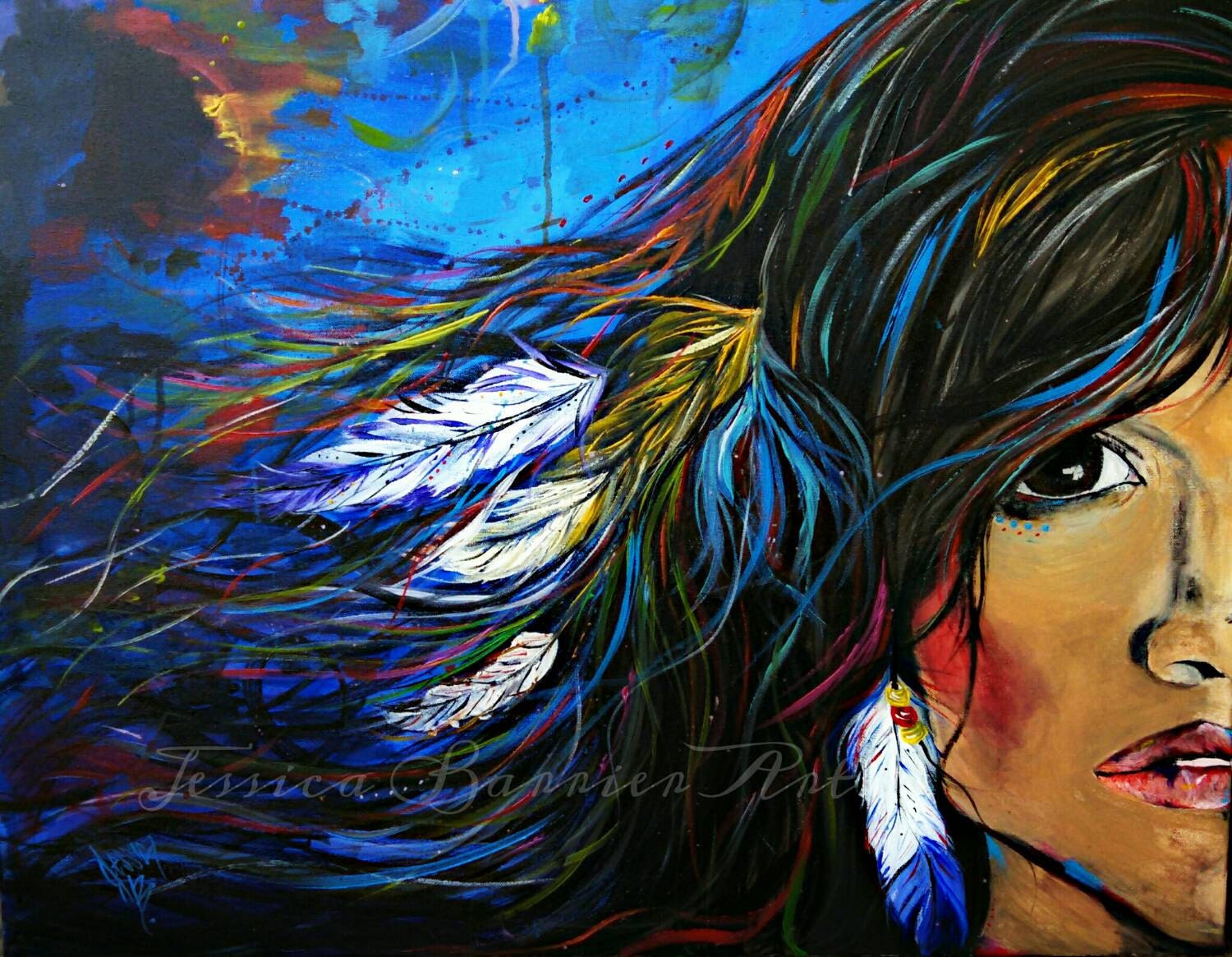 Native American Female Painting